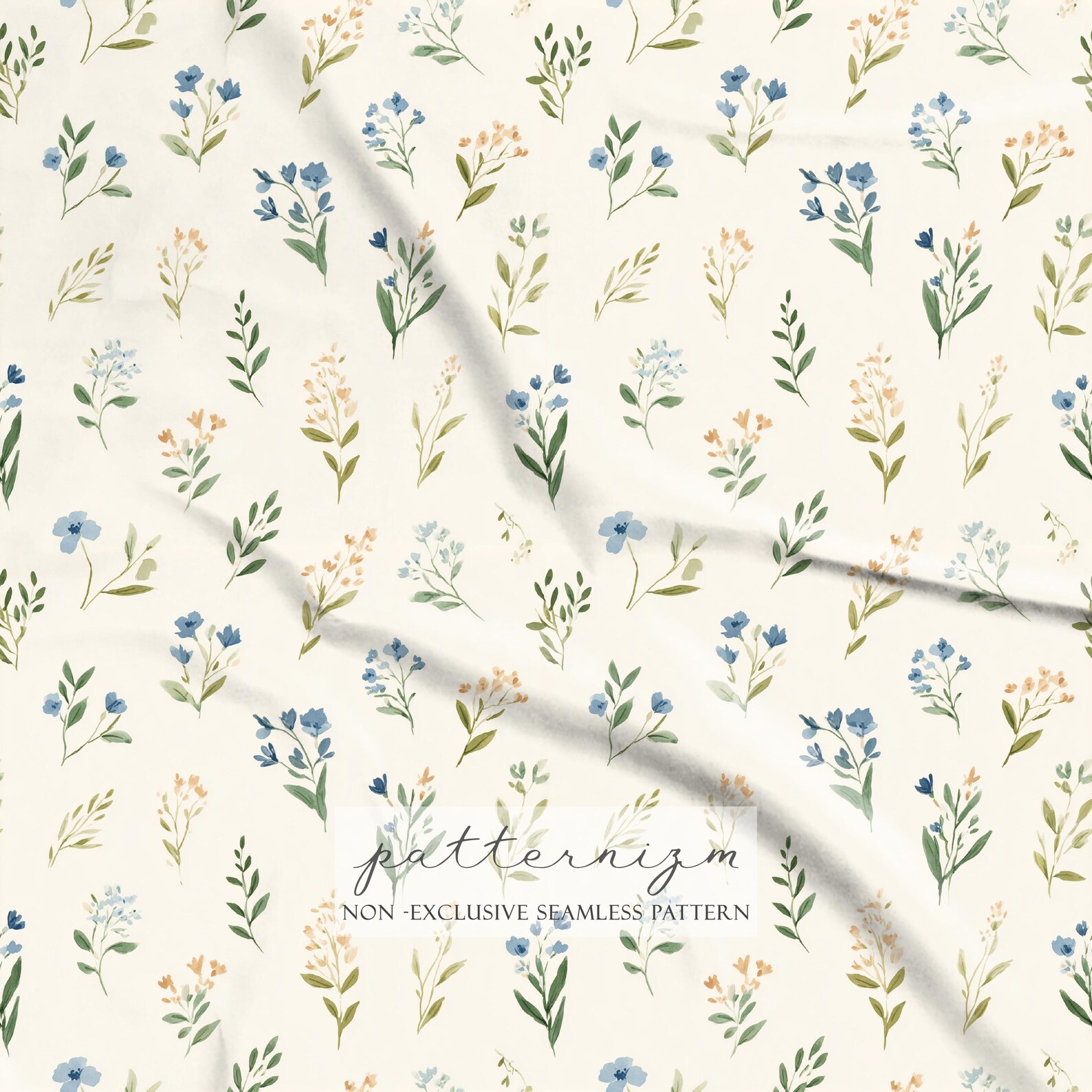 Minimal Wildflower Seamless Pattern – Painted Botanical Sprigs, Neutral ...