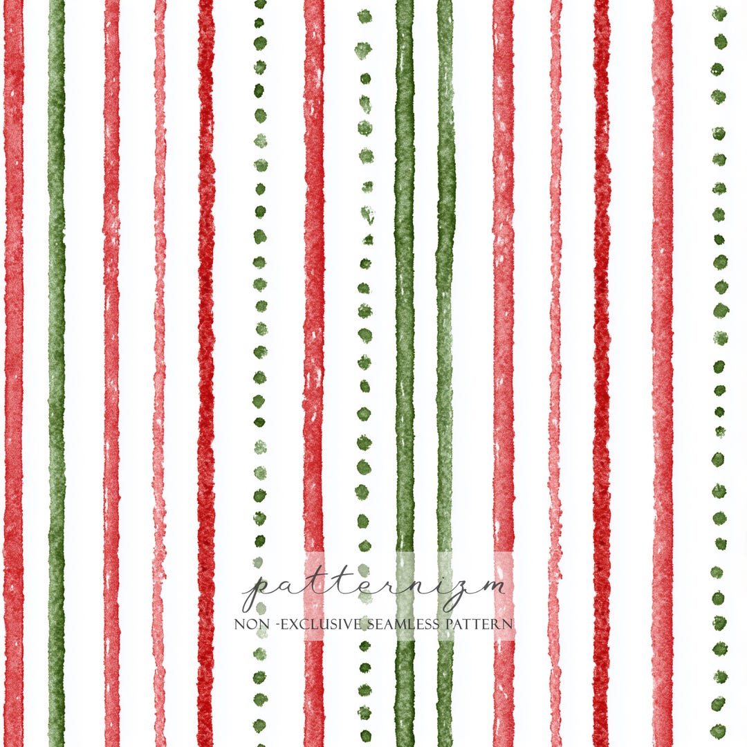 Seamless Christmas Stripe Pattern Digital Download – Red & Green ...