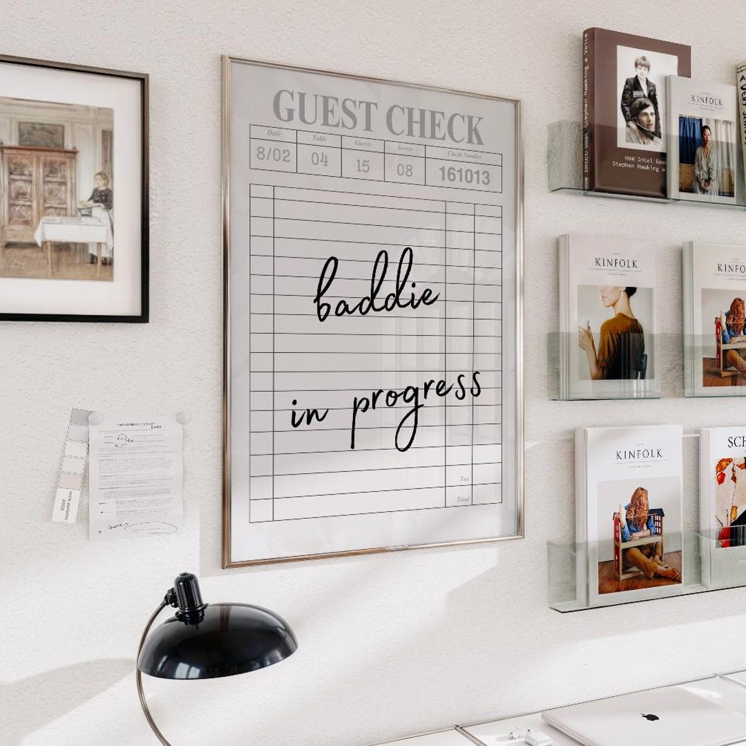 Baddie in Progress Guest Check Poster, Salon Office Motivation Art ...