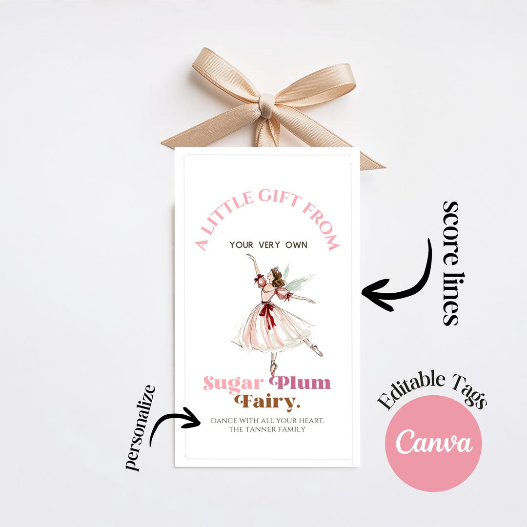 Nutcracker Ballet Gift Tags | Printable Christmas Favor Tags ...