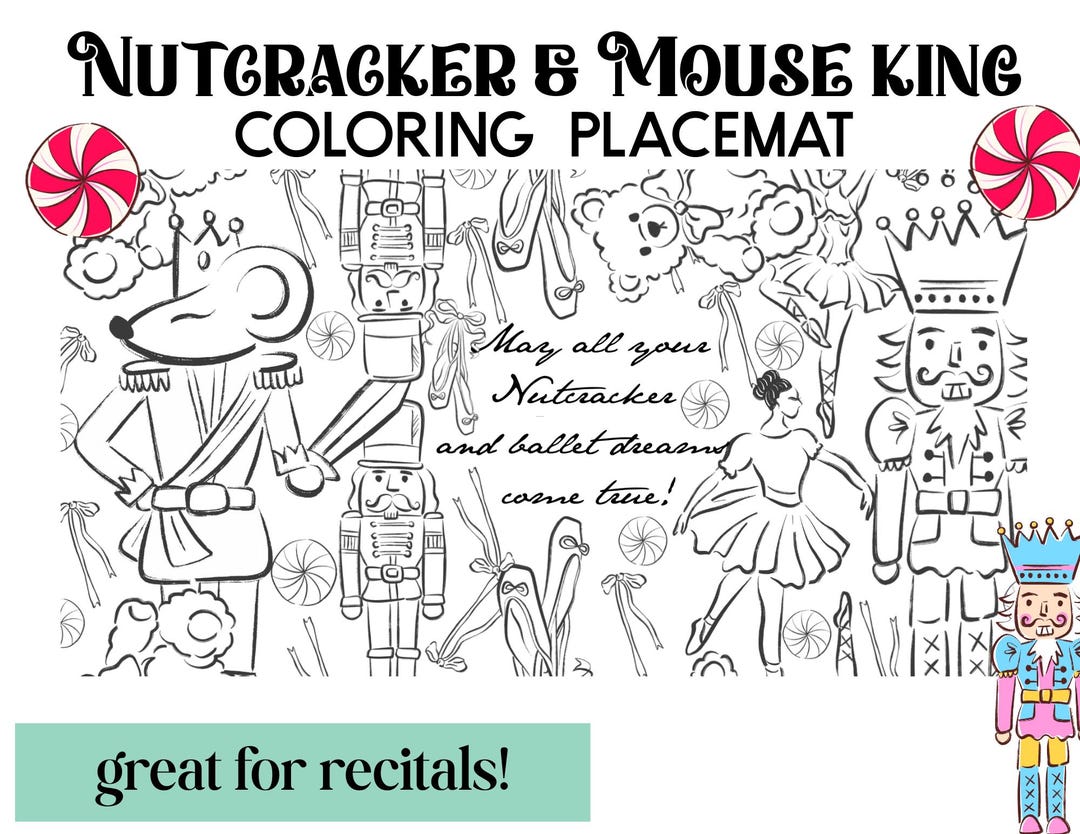 Nutcracker Mouse King Coloring Page Bundle | Ballet Coloring Sheet With ...