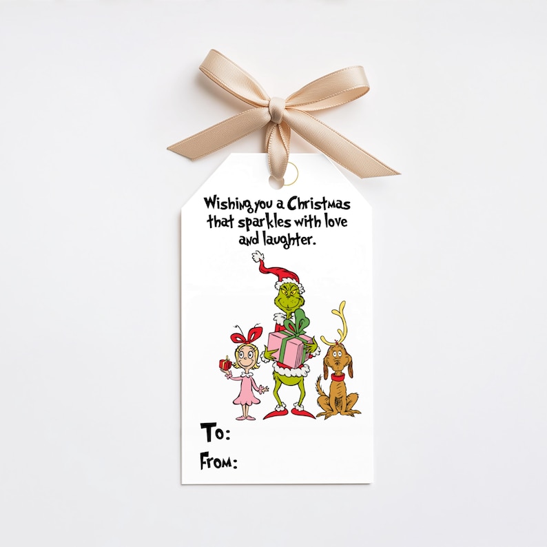 Printable Grinch Christmas Gift Tag Set (instant Download) - Etsy Australia