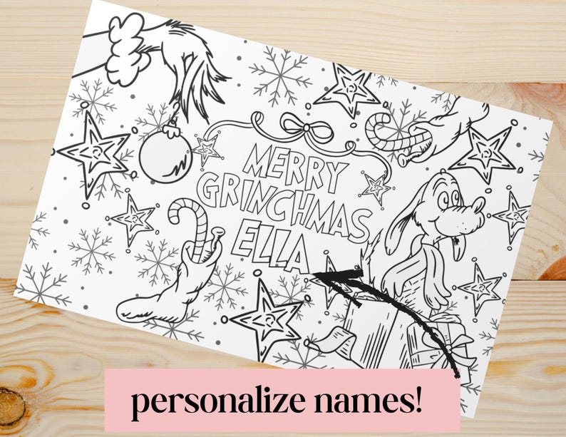 Printable Grinch Coloring Page | Kids Christmas Activity (digital ...