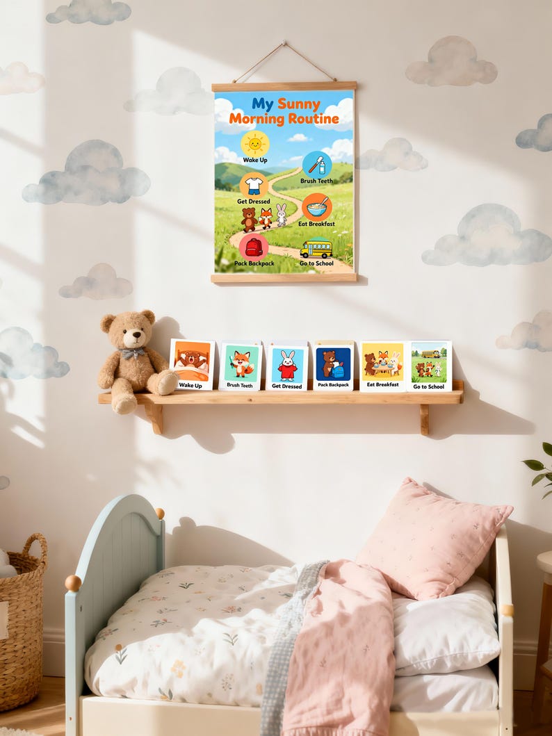 Sunny Meadow Kids' Visual Schedule | Printable Toddler Checklist ...