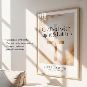 Textured Cross Wall Art, Christian Painting Print, Beige Religious ...