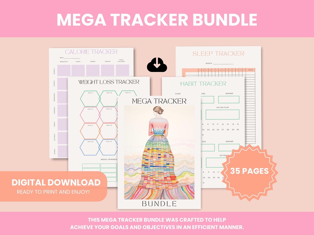 Mega Trackers Worksheets Bundle: Habits, Health, Productivity ...