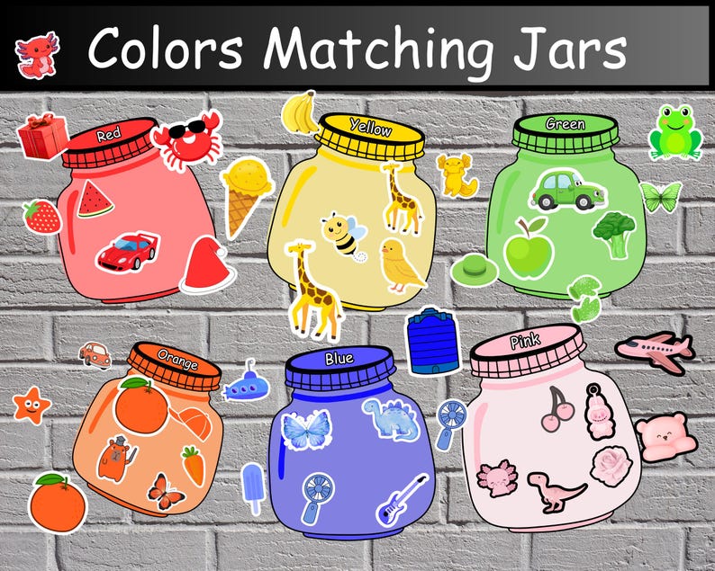 Color Matching Jars Game | Montessori Printable Sorting Activity for ...