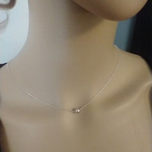 SALE Sterling Silver Single Bead Necklace- Minimalist Silver Jewelry ...