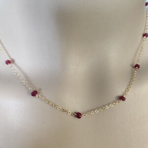 Ruby Necklace 14k Gold Filled Adjustable Length Choker Natural Rubies ...