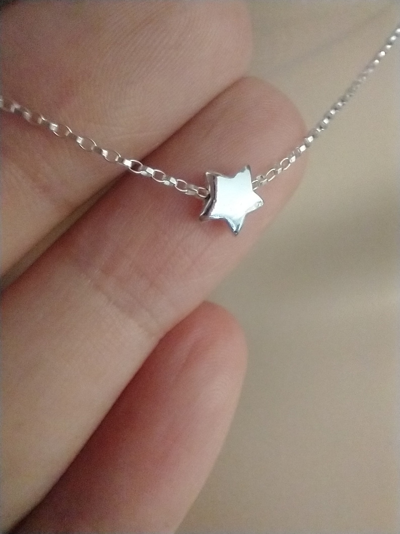 SALE Tiny Sterling Silver Star Necklace Silver Star Jewelry | Etsy