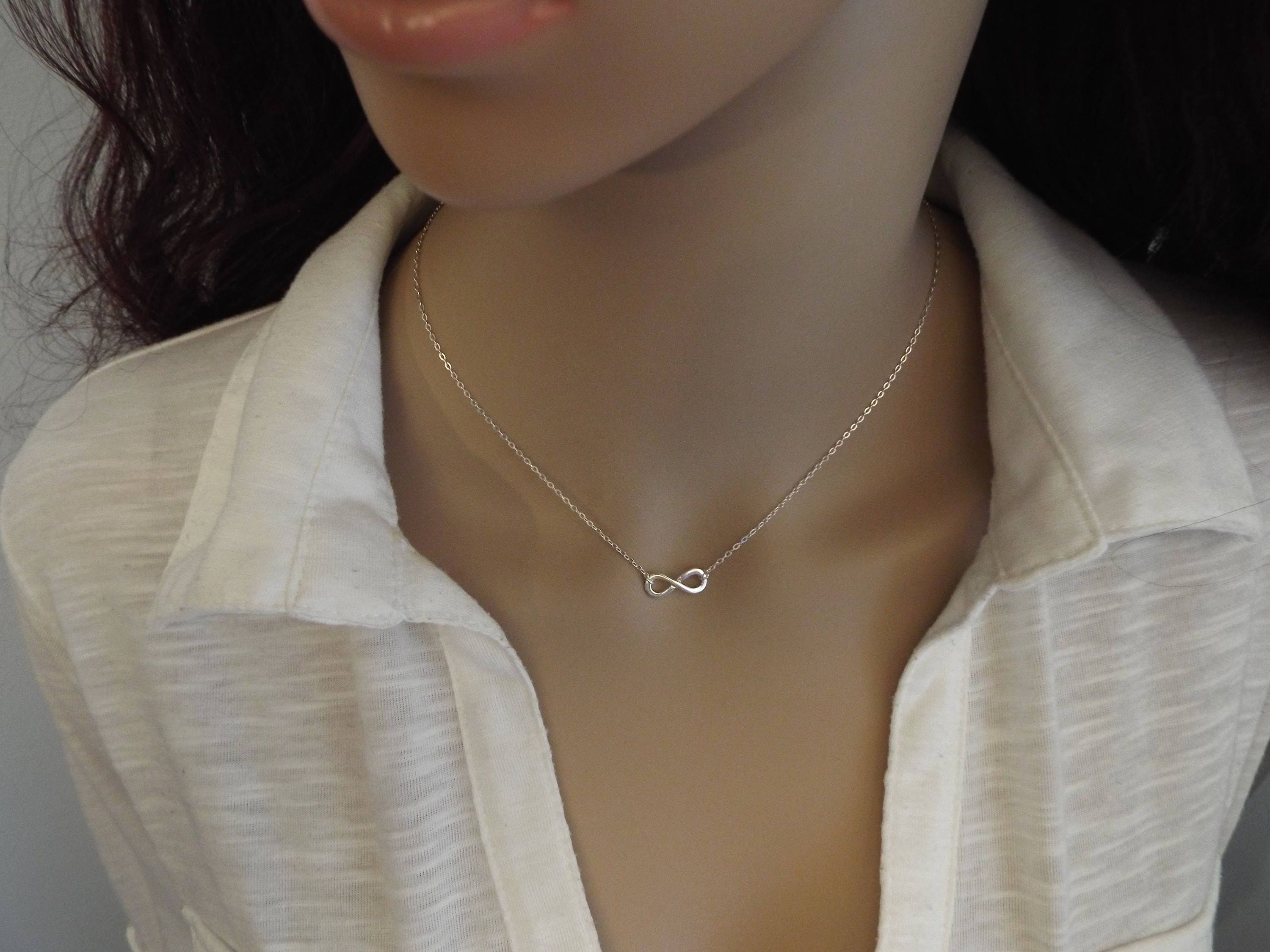 Silver Infinity Necklace Sterling Silver Infinity Symbol | Etsy