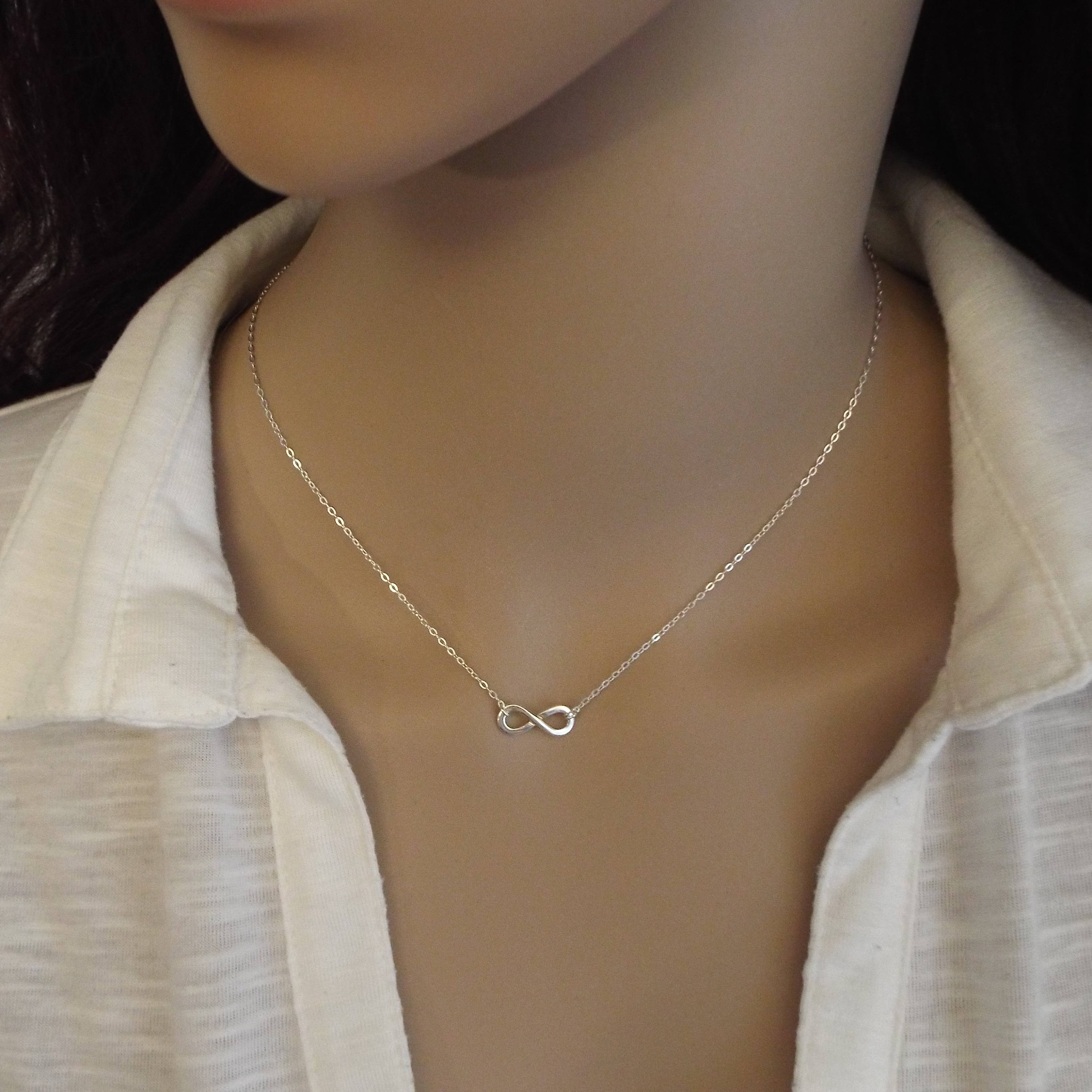 Silver Infinity Necklace Sterling Silver Infinity Symbol | Etsy
