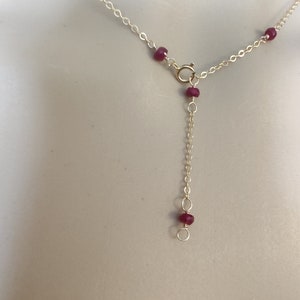 Ruby Necklace 14k Gold Filled Adjustable Length Choker Natural Rubies ...