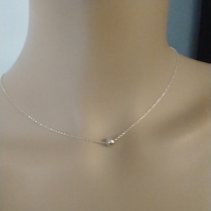 SALE Sterling Silver Single Bead Necklace- Minimalist Silver Jewelry ...