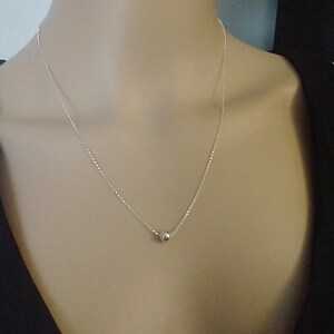 SALE Sterling Silver Single Bead Necklace- Minimalist Silver Jewelry ...