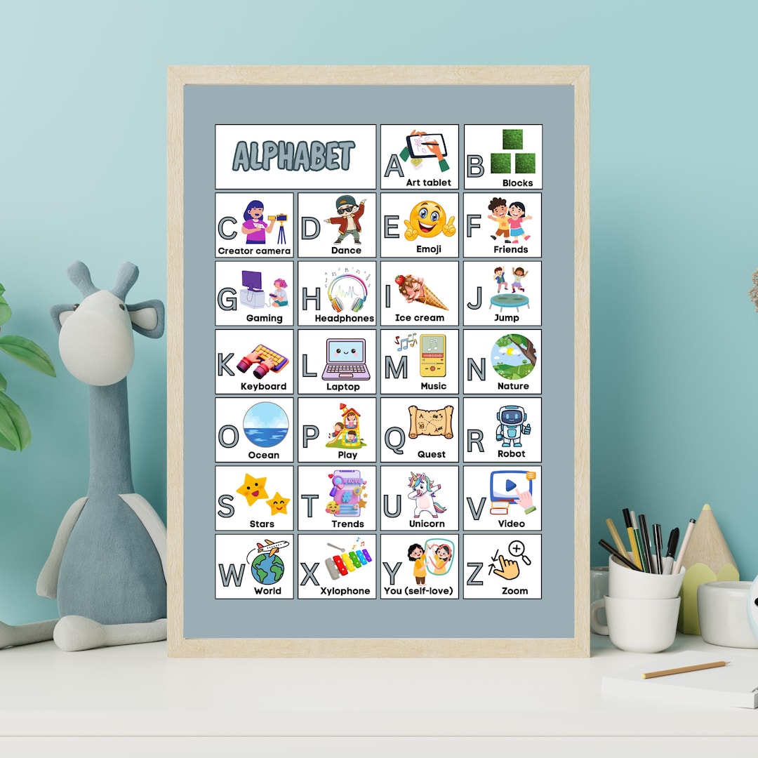 Modern Alphabet Poster A3 - Etsy
