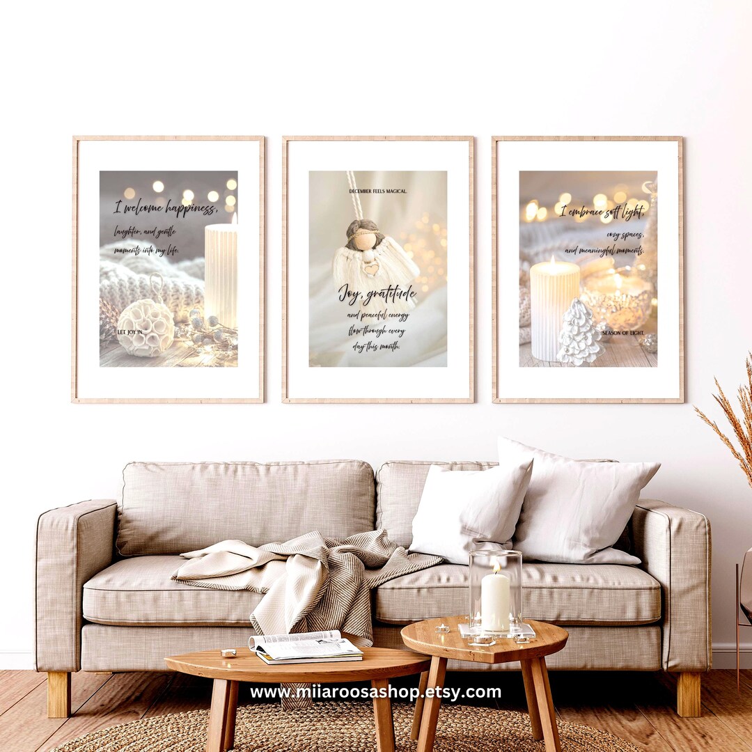 Magical December Wall Art Set of 3, Christmas Poster | A3 Printable ...