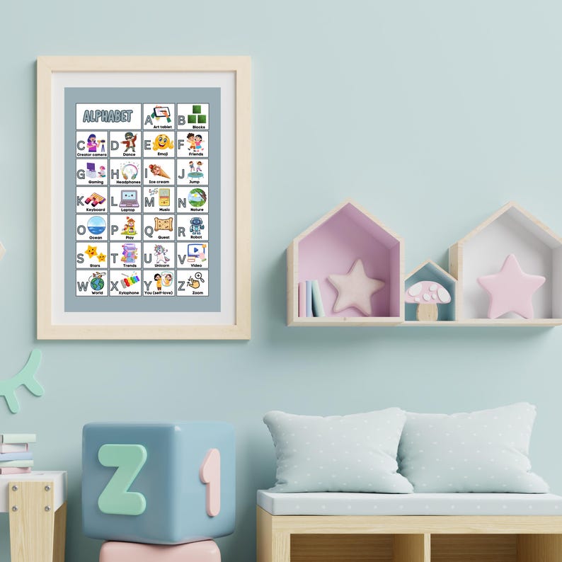 Alphabet ABC, Modern Alphabet A3, Digital Print Poster - Etsy