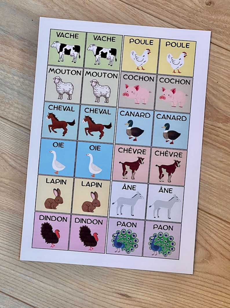 Printable Farm Memory Game – Memory Game for Kids | Farm Animals ...