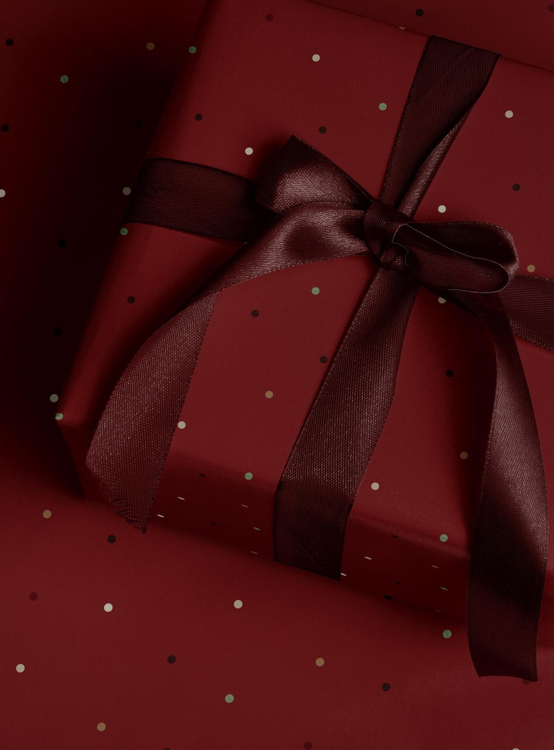 Polka Dots Red Wrapping Paper Confetti Print Holiday Wrap Christmas ...