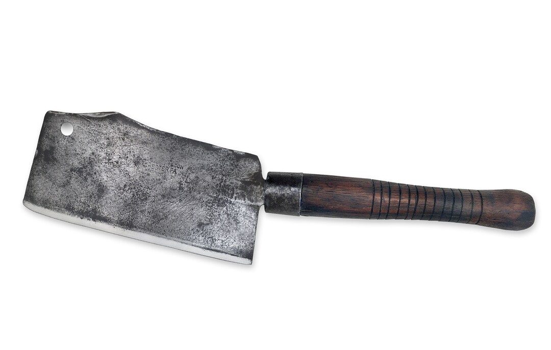 Antique 1800s BEATTY 9" Blade Meat CLEAVER Solid Steel Hand Forged ...