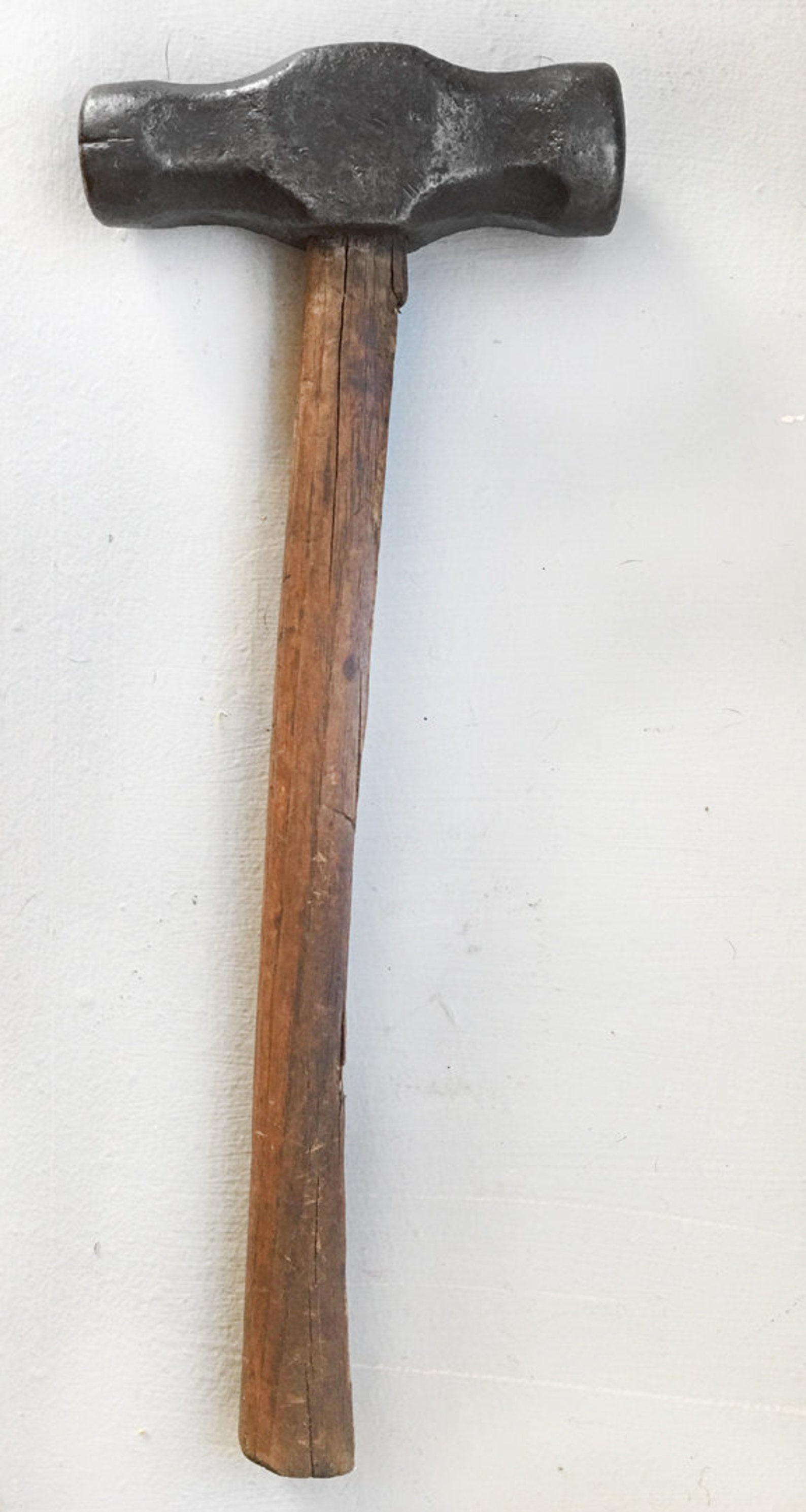 Vintage Heavy 3 Lb Two Faces Blacksmith Hammer Original Hickory Handle ...