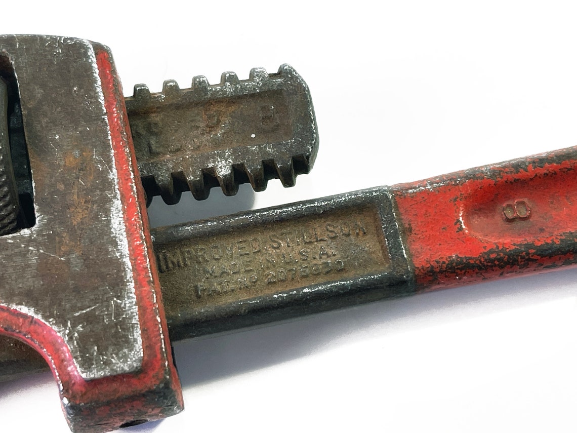 Vintage Rustic Old Antique Improved STILLSON 8 Pipe Plumbers Wrench ...