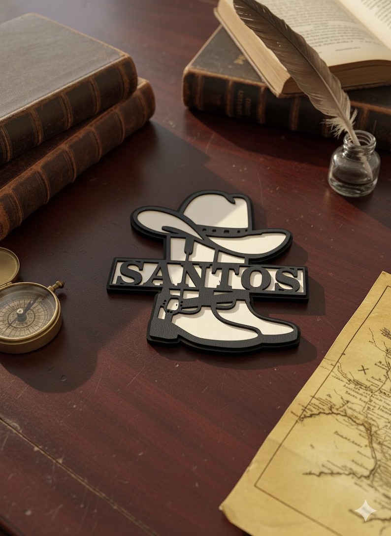 Custom Western Name Sign, Cowboy Hat and Boots, Laser Cut Wood - Etsy