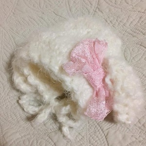New Born Mohair Lamb Bonnet, Photo Prop, Knitted Lamb Bonnet, White ...