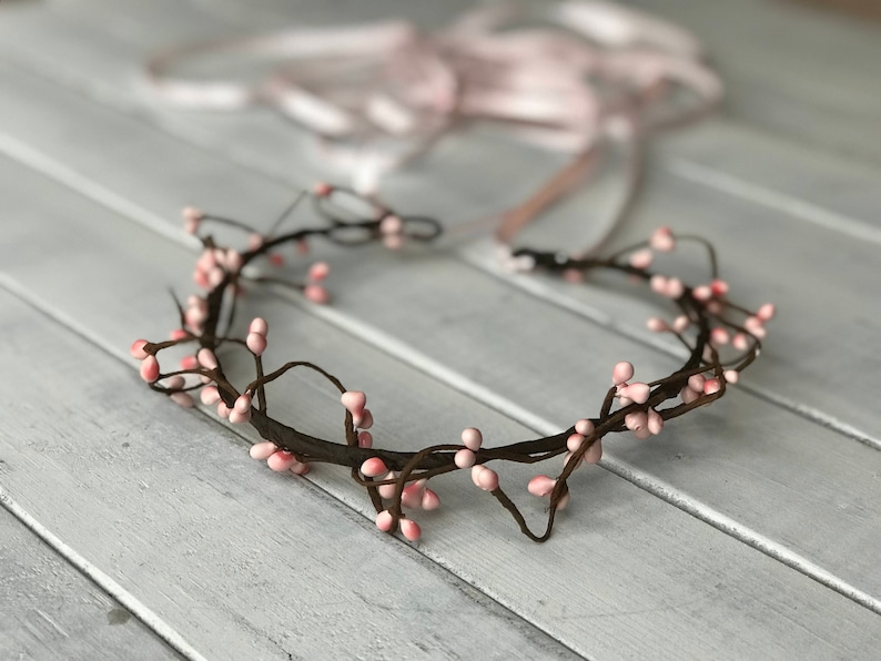 Pink Pip Berry Wreathpink Floral Crown Pink Hair - Etsy