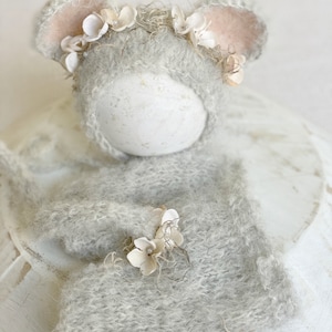 Little Mouse Mohair Bonnet and Short Pants - Handmade Newborn Mouse ...