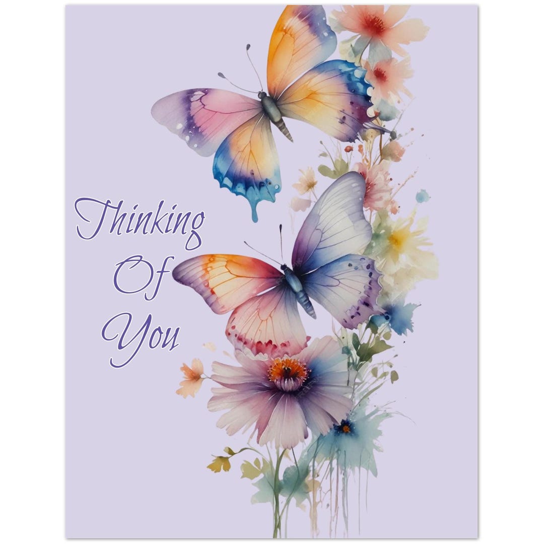 Thinking of You Blank Note Cards - Pack of 10, Personalized Greeting ...