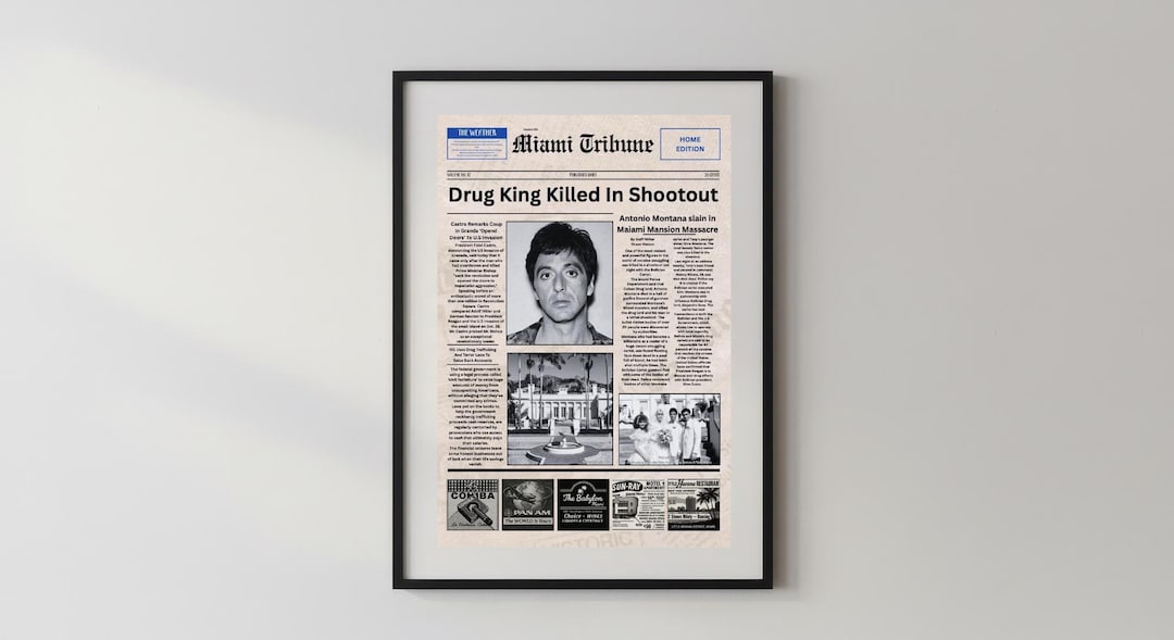 Artist/wall Decor - Tony Montana Newspaper - Etsy