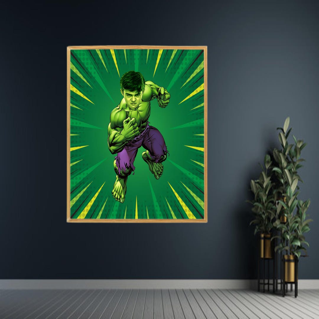 Personalized Green Hero Wall Art Digital Download, Custom Name Strong ...