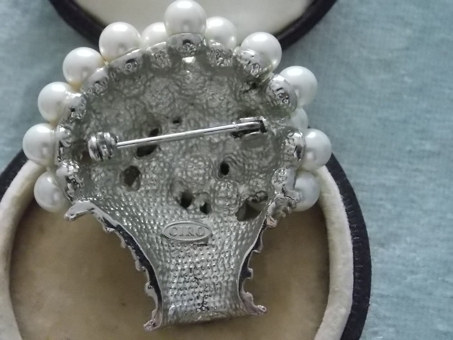 Stunning Ciro Basket Brooch Pin Pearls Pink Glass - Etsy