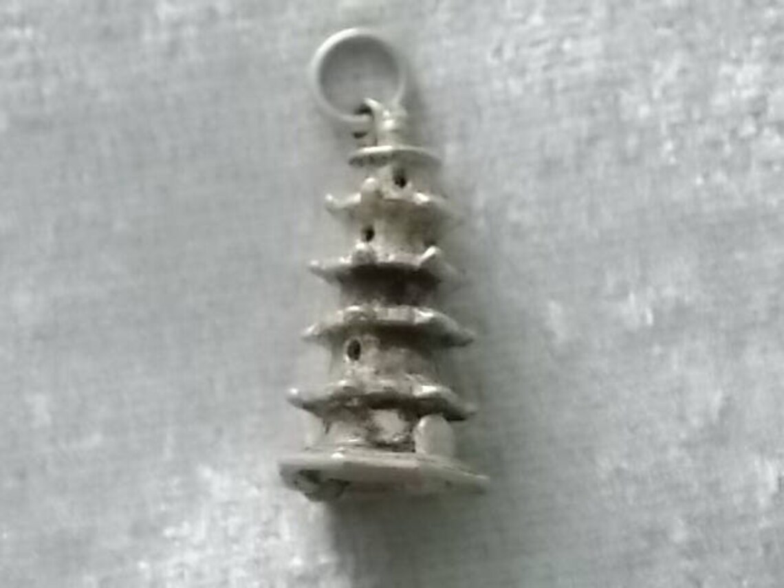 Vintage Silver Pagoda Charm Opens to Show Buddah LOVELY - Etsy