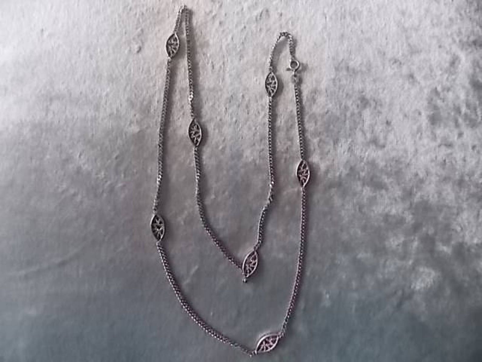 Vintage Silver Italian Stations Chain Necklace - Very Pretty - Etsy