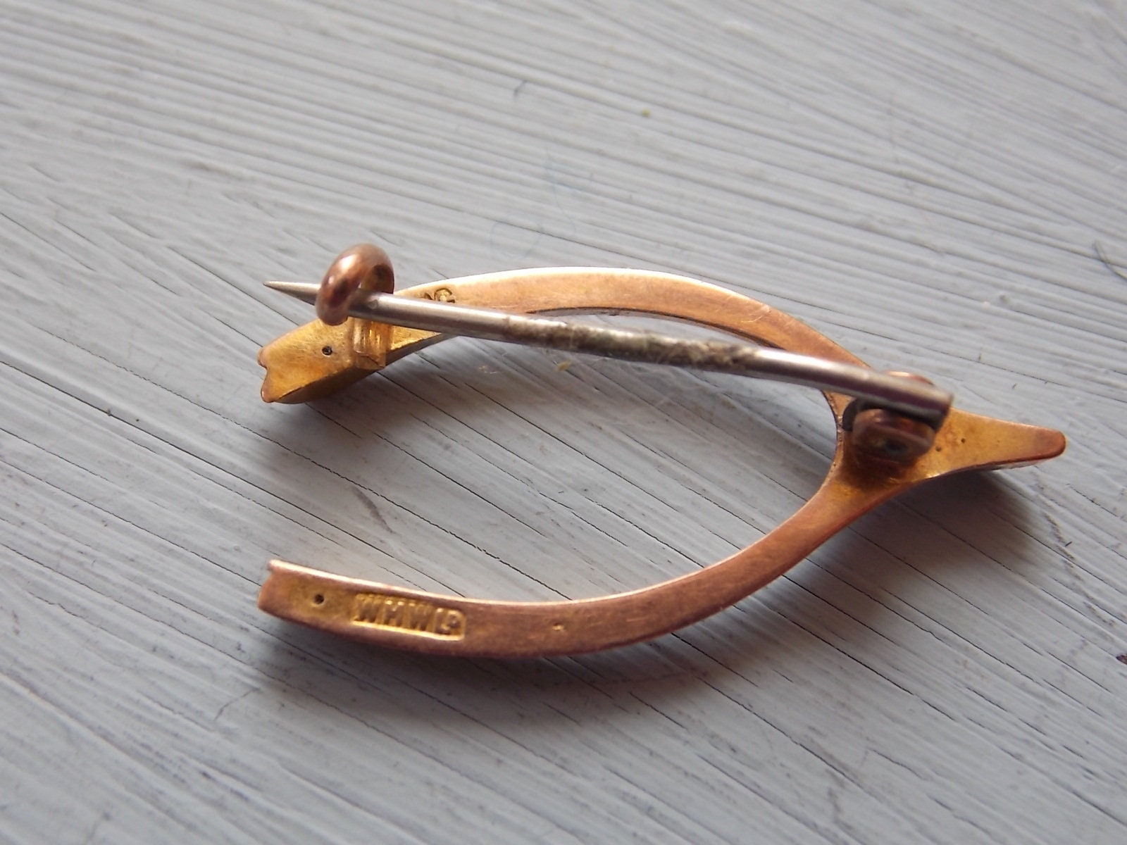 Victorian Vintage Rose Gold 9ct Lucky Wishbone Brooch Pin SWEET - Etsy