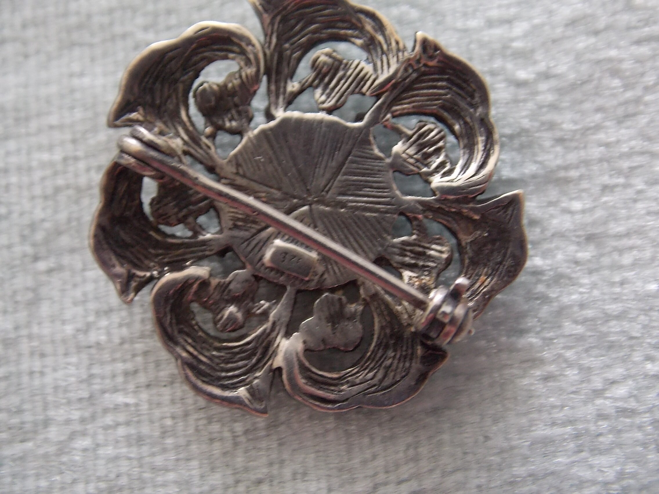 Vintage Silver Onyx Marcasite Brooch Pin PRETTY - Etsy