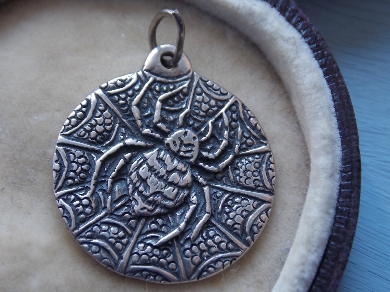 Vintage Silver Spider in Web Pendant Charm Fob UNUSUAL - Etsy