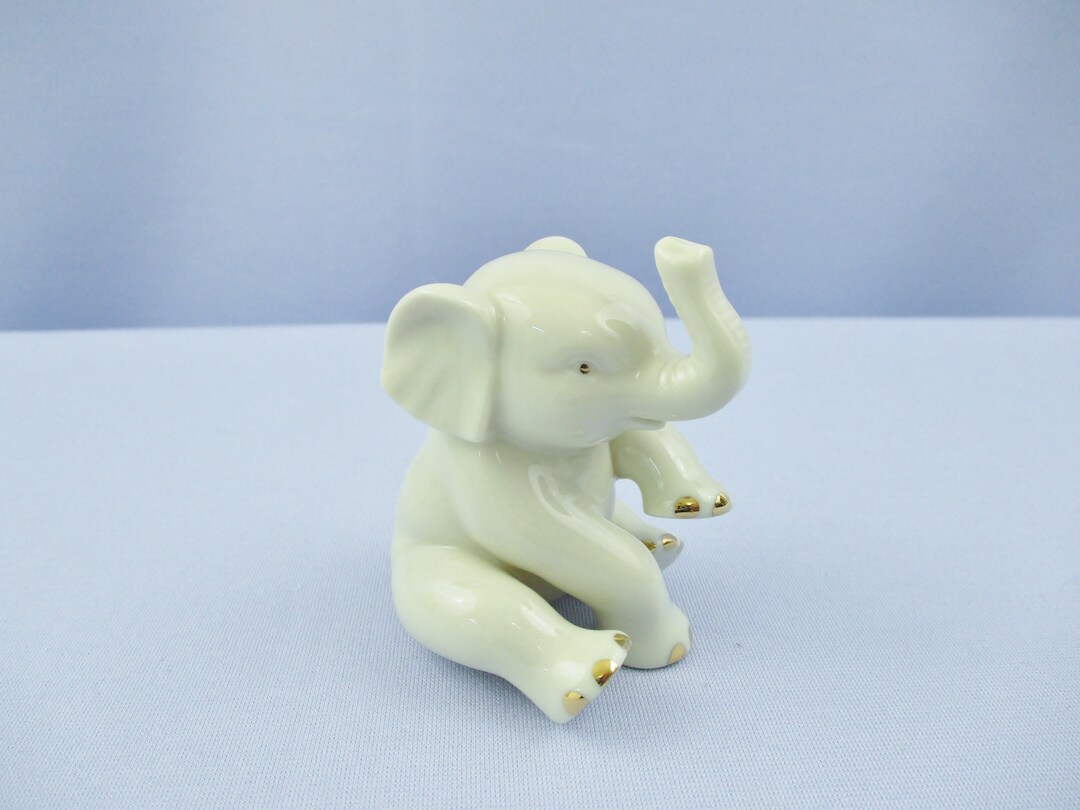 LENOX Porcelain Sitting Elephant Figurine - Etsy
