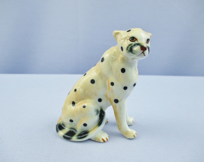 Vintage Porcelain Wild Cheetah Figurine - Etsy