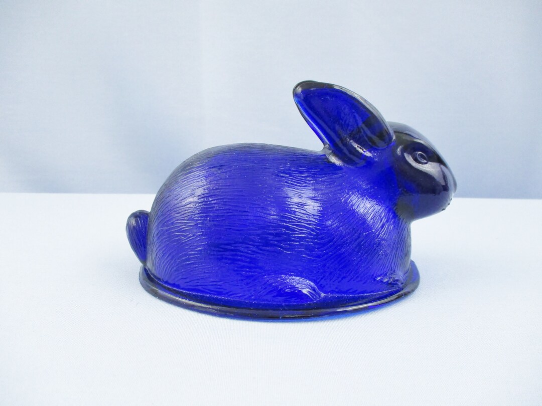 Cobalt Blue Rabbit Lid to Nesting Dish - Etsy