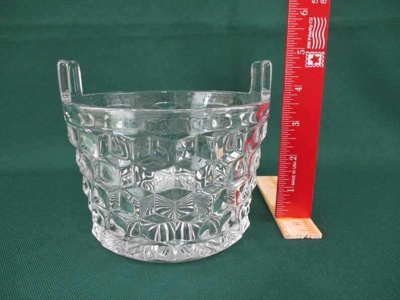 Fostoria Glass Clear Glass Cubist Pattern Ice Bucket - Etsy