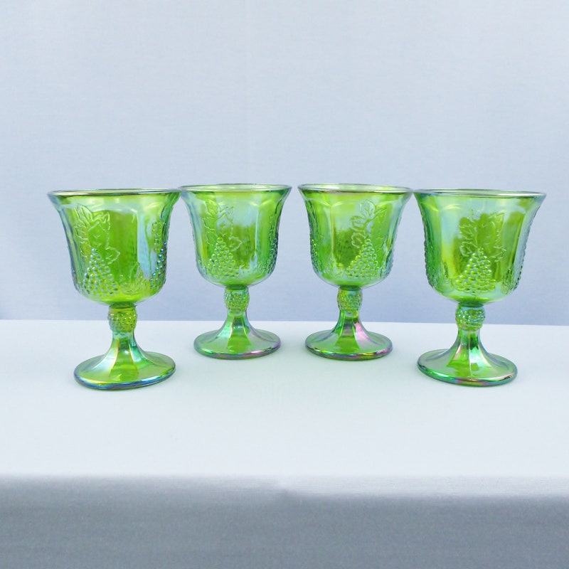 Green Water Goblets - Etsy