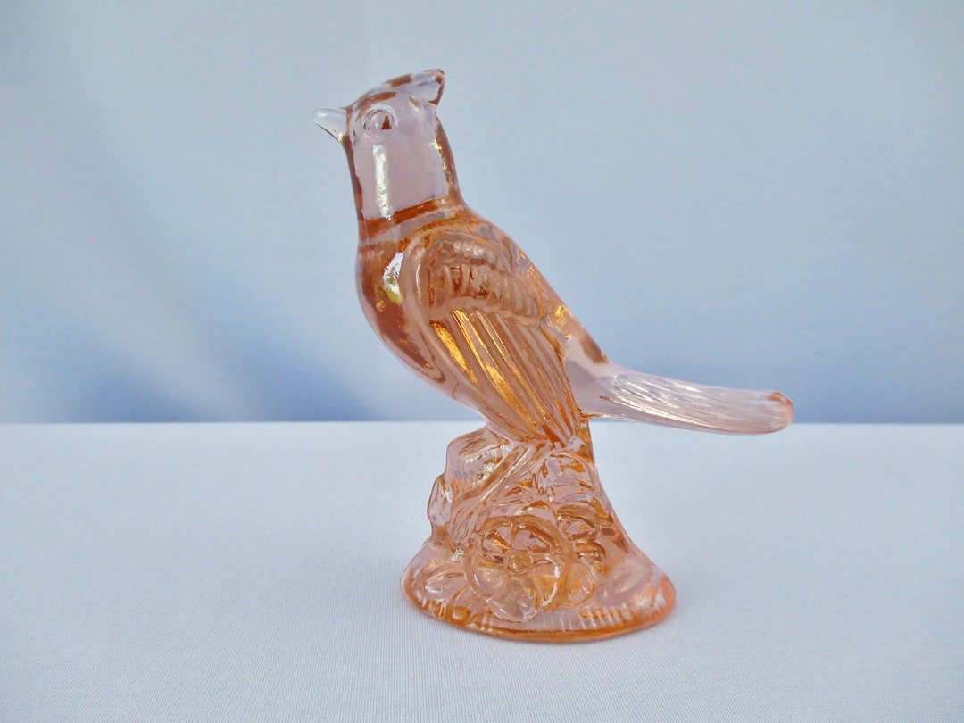 Vintage Mosser Glass Rose/pink Cardinal Bird Figurine - Etsy