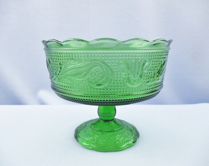 E.O. Brady Co., Green Harp Pedestal Candy or Compote Dish - Etsy
