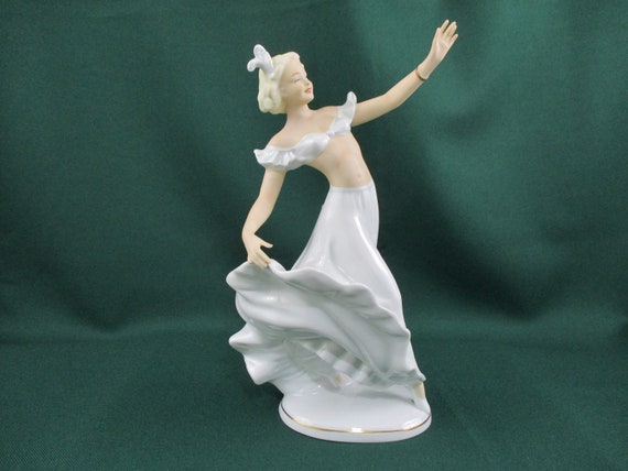 Vintage SCHAUBACH KUNST Porcelain West Germany Lady Dancing FIGURINE ...