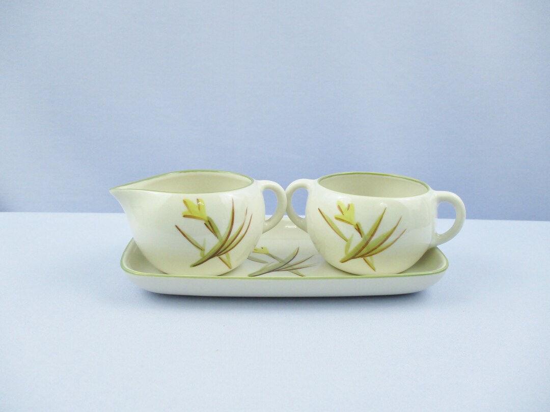 Winfield China USA Tiger Iris Lily Cream and Sugar With Tray - Etsy