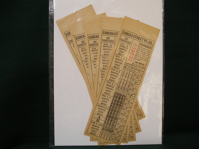 Vintage 1930s Eureka Street Railway Tickets (set of 5) - Etsy